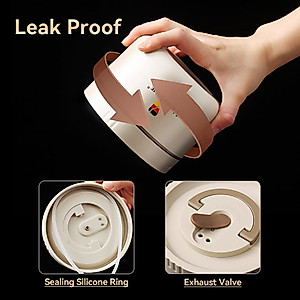 TiLeMiun Portable Insulated Lunch Containers Set, Microwave Safe Thermal Lunch Box For Kids & Aldults, 18/8 Stainless Steel Leakproof Food Container With Bag (Blue 2Pcs 34oz)