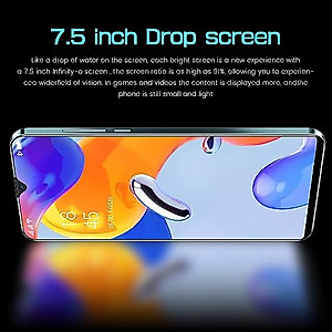 4G Smartphone Unlocked, Note 11 PRO+ 7.5 in, High Definition Screen, 2GB/16GB Cell Phones Unlocked New, Android 10 6800mAh Dual SIM Dual Standby Gaming Smartphone, Senior Cell Phone-(Midnight Color)
