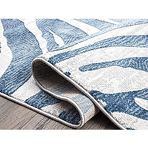 Abani Nova NOV170A Blue Grey Zebra Print Area Rug 6' x 9'