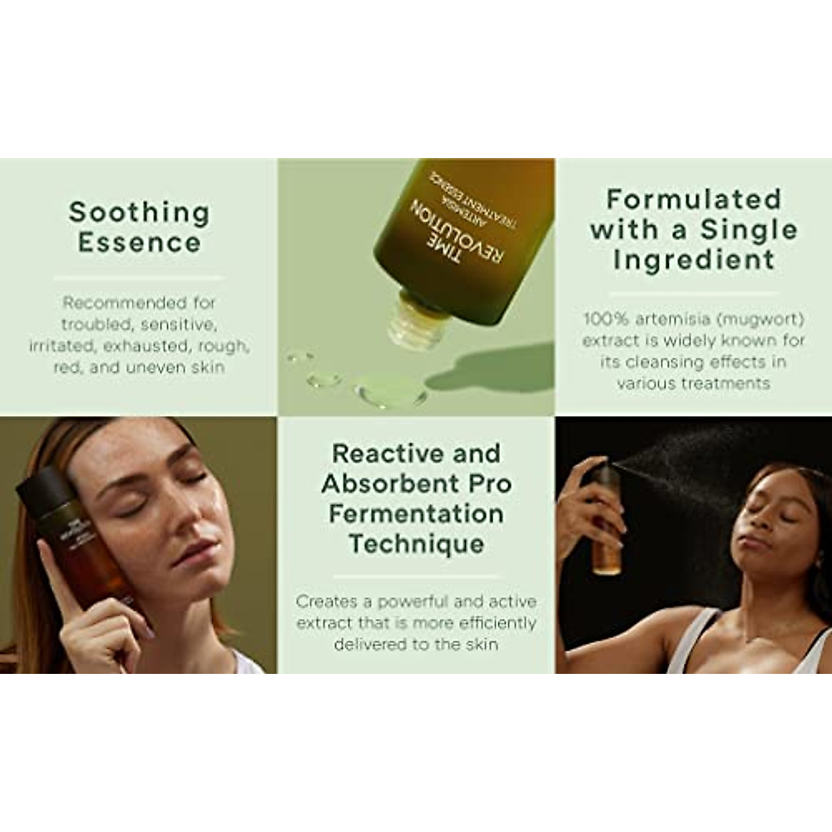 MISSHA Time Revolution Artemisia Treatment Face Serum Essence -Double Fermented Artemisia Extract for Soothing Care and Natural Moisturization 150ml/5.07Fl oz