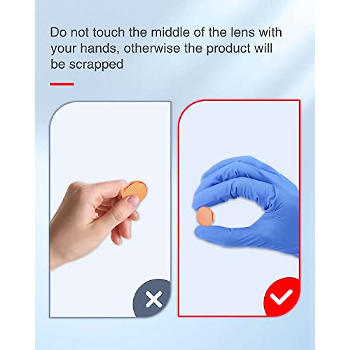 FAHKNS PVD ZnSe CO2 Laser Lens Dia:15mm/0.59" FL63.5mm/2.5" T2.2mm Focus Lens for CO2 Laser Engraving Cutting Engraver/Cutter 50w-100w