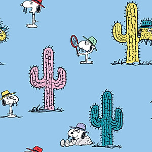 1 Yard Snoopy and Cacti Peanuts Fabric by Springs Creative 100% Cotton 681311600715