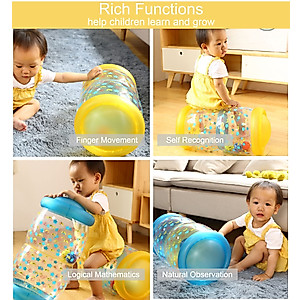 Baby Crawling Toys for Children, Fitness Toy, Infant Beginner Inflatable Roller Toys for 0-24 Months Newborn Boys Girls, Exercise Your Baby's Muscles and Coordination, Yellow