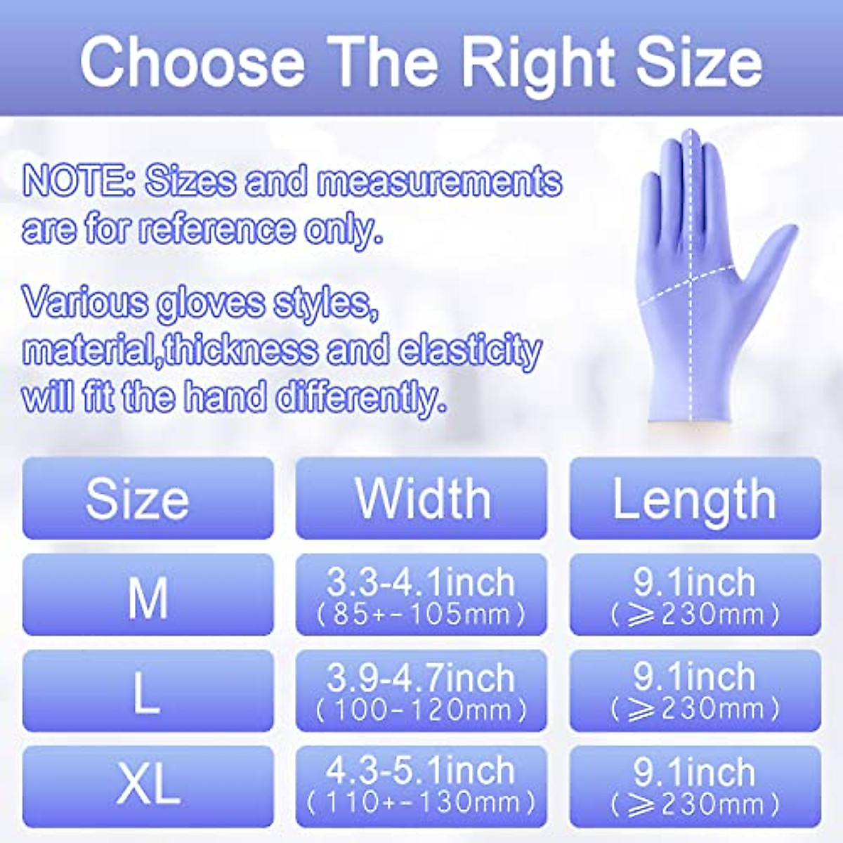Vaingarb Nitrile Exam Gloves 100 Count Medium Purple Disposable Medical Gloves Case of Bulk Powder Free Examination Glove