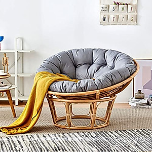 HUHJYUGE Chair Cushion Only 20in, Hanging Baskets Round Chair Cushions, Swing Chair Cushion Outdoor, Egg Seat Pads Thick Plush Overstuffed, for Garden, Balcony and Living Room