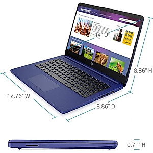 HP Stream Laptop 2023 Newest 14" HD Display, Intel Celeron N4120 Processor, 16GB RAM, 192GB Storge (64GB EMMC+128GB SD Card), ‎Intel UHD Graphics 600, Webcam, Wi-Fi, Windows 11 Home in S Mode