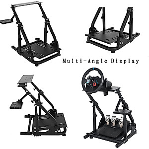 Hottoby G923 Racing Steering Wheel Stand Reinforcement Bar Fit for Logitech Thrustmaster G27,G29,G920 T300RS,T80,T150 Driving Simulator Frame,No Steering Wheel,Pedals,Handbrake