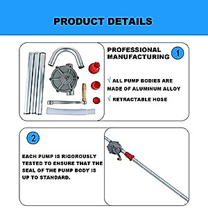 Hand Diesel Transfer Pump,55 gallon drum pump, Aluminum alloy corrosion resistant,hand pump- Fits 5 to 55 Gallon Drums