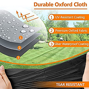 STARTWO Lawn Mower Cover, Heavy Duty Waterproof Riding Lawn Mower Cover, Fits Decks up to 54" Tractor Cover with Drawstring and Storage Bag, All Weather Protection, Rip Resistant Fade Resistant, Black