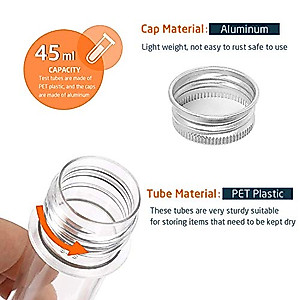 Acrux7 30 Pack Clear Plastic Test Tubes with Screw Caps, 45ml Clear Botanical Bath Salt Tubes 1x5 inch for Beads, Gumball, Candy Storage, Decorate(25x140mm)