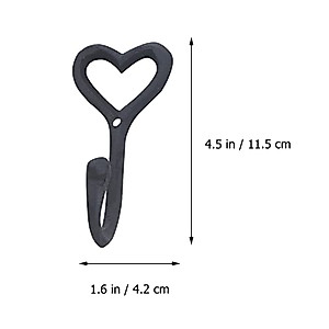 TEHAUX 2sets4pcs Heart- Shaped Decoration Metal Wall- Mounted Bathroom Shaped Shape Hook- Hangers Outdoor Hook Pictures, Scarf Cast Mount Kitchen Wall- Coat Storage Towels, Key