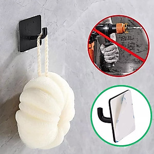 Naroote Toilet Paper Roll Holder Black Stainless Steel Compact Toilet Paper Towel Holder with Adhesive Hook Hotel