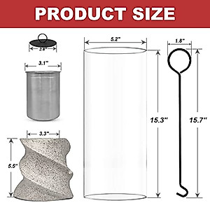 Tabletop Fire Pit Bowl -Eillion Hurricane Smokeless Fire Bowl-Tabletop Fireplace-Table Top Fire Pit for Patio and Indoors-Table Top Fire Bowl-Special Design Table Top Fire Pit Bowl with Windshield