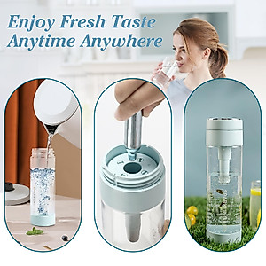 FXTNKYY Portable Sparkling Water Maker，440ml Soda Maker Machine, Personal Eltzer Machine for Home and Outdoor Use ，Carbonated Water Machine No Electricity,BPA Free