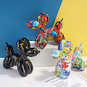 FLJZCZM Balloon Dog Sculptures Animal Statues Home Decor Collectible Figurines Indoor Outdoor Garden Decorative Funny Craft Christmas Birthday for Office (Red)