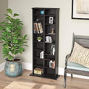 Prepac Double Media (DVD,CD,Games) Storage Tower, Black