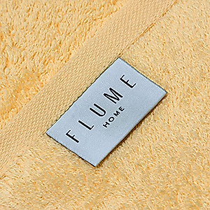 flume home Washcloth Set of 4 I 100 % Turkish Cotton I 13x13 Inches (Spectra Yellow) Cotton Washcloth I Kitchen Towels I Face Towels I Turkish Hand Towel I Washcloths for Body and face