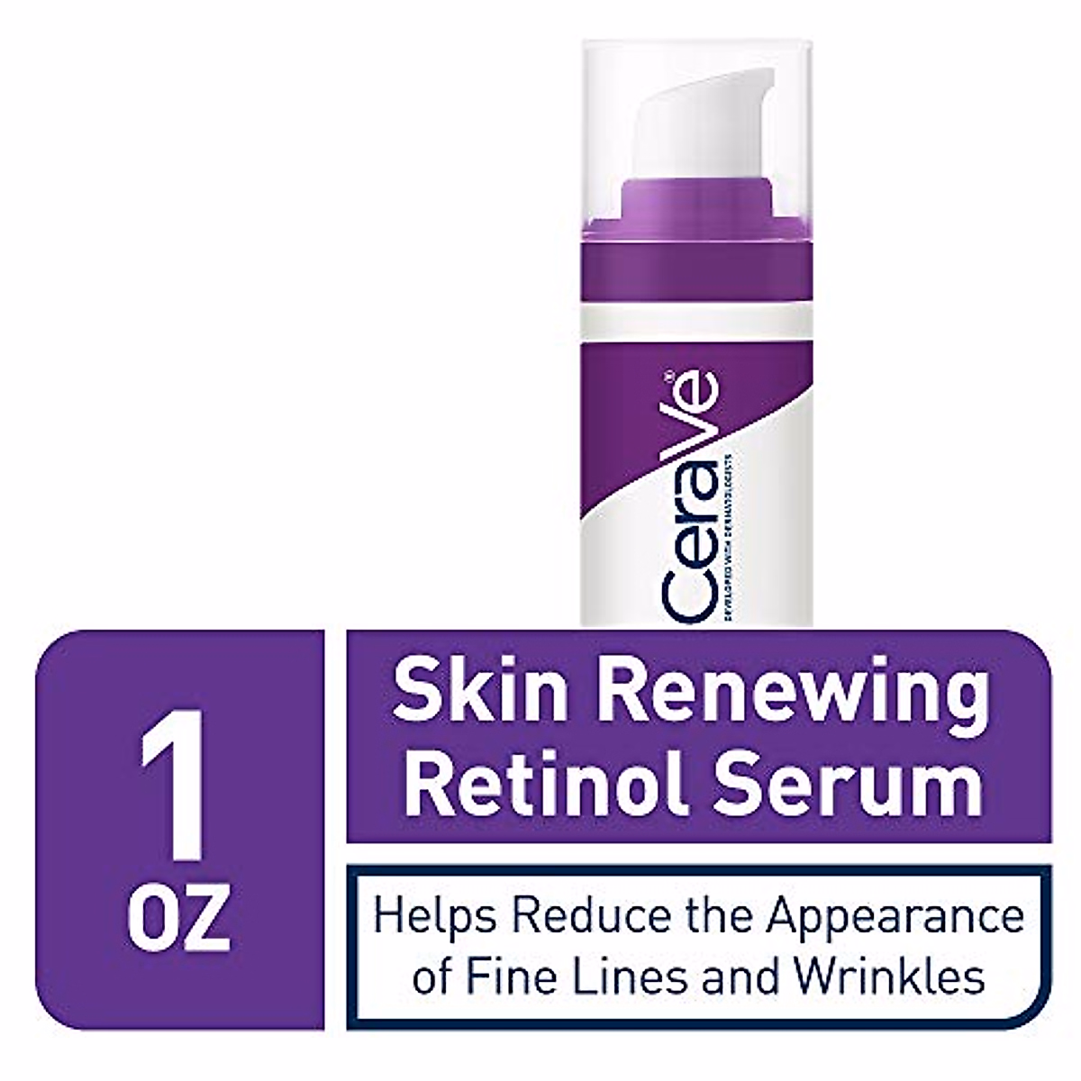 CeraVe Anti Aging Retinol Serum | Cream Serum for Smoothing Fine Lines and Skin Brightening | With Retinol, Hyaluronic Acid, Niacinamide, and Ceramides | 1 Ounce