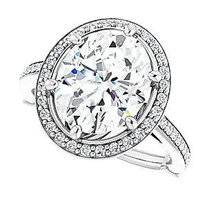 ERAA Jewel 4 CT Oval Colorless Moissanite Engagement Ring, Wedding/Bridal Ring Set, Solitaire Halo Style, Solid Gold Silver Vintage Antique Anniversary Promise Ring Gift for Her (7)