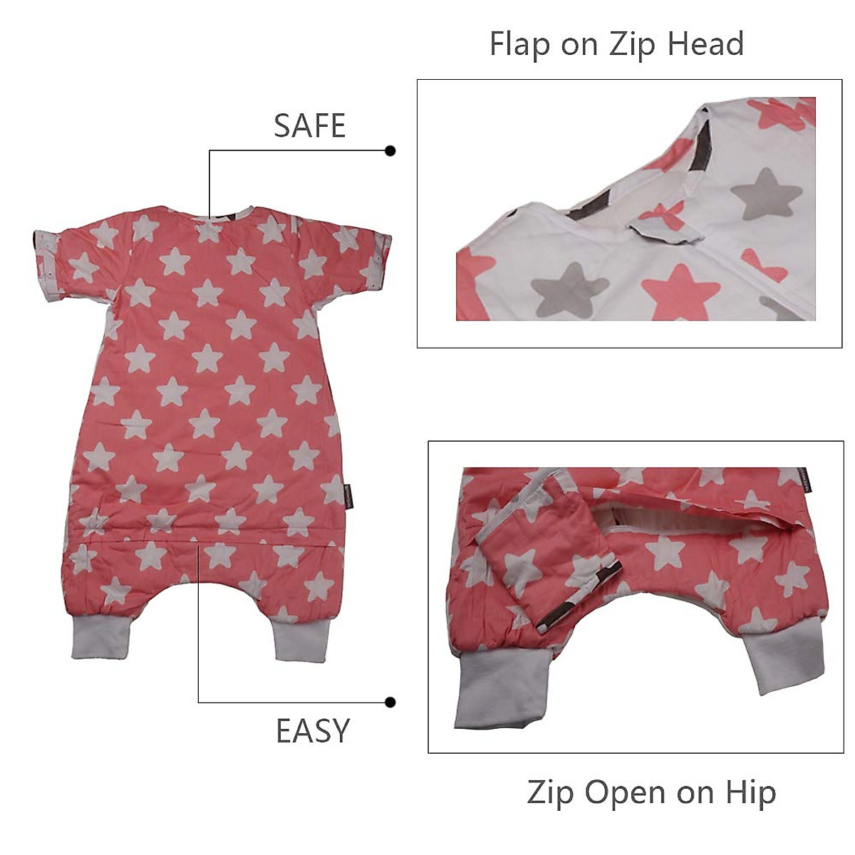 BLOOMSTAR Baby Sleep Sack Early Walker,2.5 Tog Toddler Sleeping Sack with Long Sleeves Girl Kids Wearable Blanket with Leg Cotton Warm Large Sleeping Bag 12M 24M