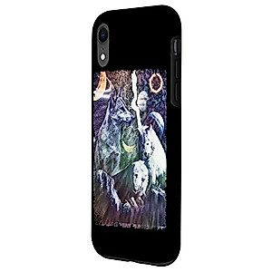 iPhone XR Wolf Winter Galaxy Planets Space Wolves Case