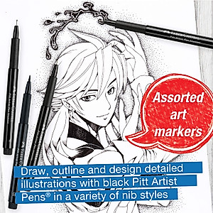Faber-Castell PITT Artist Pen Manga Drawing Set 167132, Black