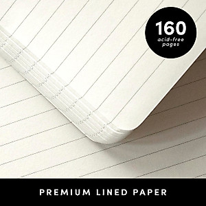 PAPERAGE Lined Journal Notebook, (Black), 160 Pages, Medium 5.7 inches x 8 inches - 100 GSM Thick Paper, Hardcover
