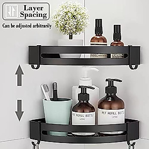 JOPOFI 2 Pack Corner Shelf Bathroom Shower Caddy Organizer for Kitchen Toilet, SUS304 Stainless Steel Bathroom Corner Shelves Shower Caddies - Matte Black