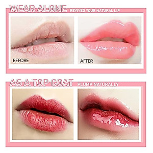 Nobeka 2 PCS Plumping Lip Glow Oil(CHERRY), Clear Tinted Lip Gloss Set, Moisturize Nourish and Enhance Your Lips with a Natural Long-Lasting Shine - Perfect for Any Occasion