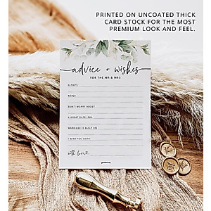 Advice and Wishes for the Mr and Mrs, Eucalyptus Wedding Advice Cards, Greenery Advice for Bride Cards, Advice Cards for Bridal Shower, Wedding Registry Ideas, Green Bridal Shower Games, 50 Pack