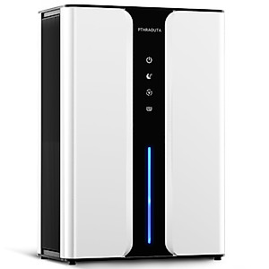 PTHRAOUTA 95oz Home Dehumidifier, (950 sq.ft) Quiet dehumidifier for Bedroom Bathroom with Drain Hose, with Air Reusable Filter Indoor Dehumidifier for Basement RV Closet