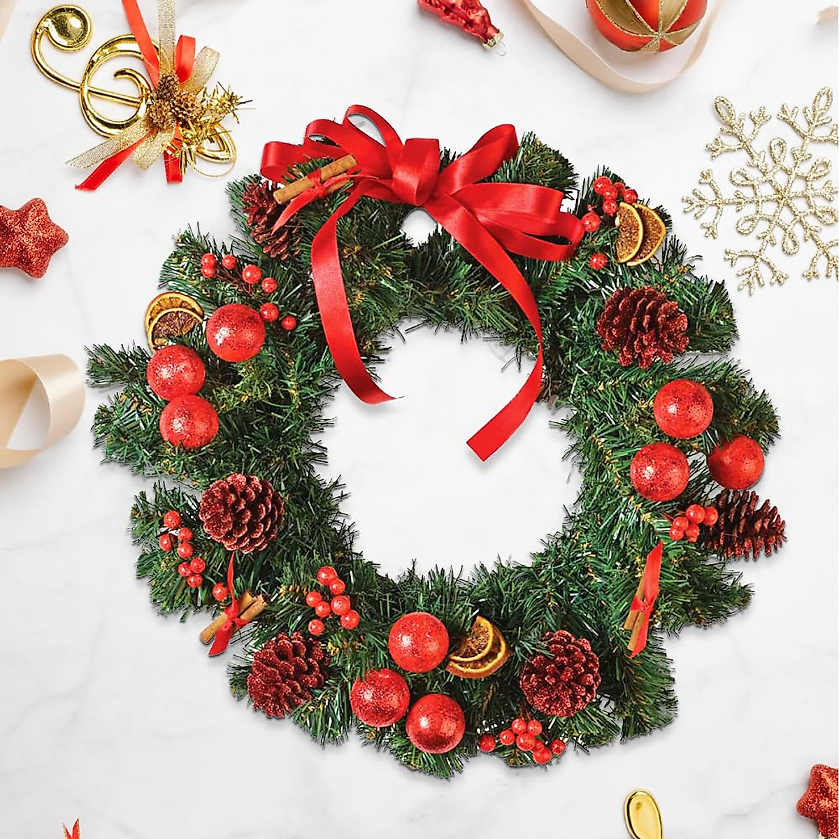 100 Yard Christmas Ribbon,1/4 Inch Red Ribbon for Gift Wrapping,Ribbon Double Faced Satin Ribbon for Flower Bouquet Hair Bow,Floral Fabric Ribbons for Crafts,Valentine Wedding Ribbon Decoration