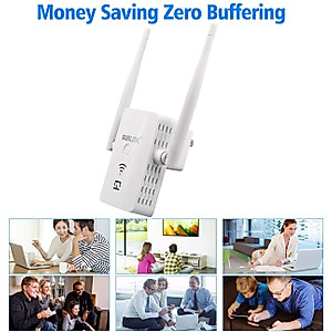 1200Mbps WiFi Range Extender OURLINK AC1200 Signal Booster Repeater, Add Coverage up to 1500 sq.ft. in Your House, Extend 2.4GHz & 5GHz Wi-Fi, Easy Setup