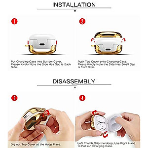 YOMPLOW Case Compatible with Samsung Galaxy Buds Live/Buds Pro - 2021 Hard Carrying Case Protective Wireless Charging Cover Skin with Keychain for Women&Girls (Blue Marble)