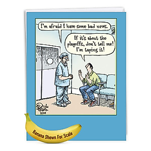 NobleWorks - Big Funny Birthday Greeting Card 8.5 x 11 Inch with Envelope (1 Pack) Large Jumbo Bday Bad News J9770