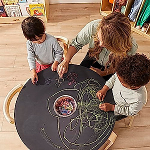 ECR4Kids Bentwood Chalkboard Table and Chair Set, Kids Furniture, Natural, 5-Piece