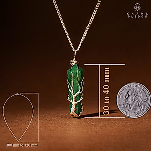 KARMAPLEDGE Handcrafted Crystal Pendant & Necklace; Spiritual Healing Crystal Necklace Pendant; Crystal Jewellery Protection Necklace (Rose Quartz, Amethyst, & Green Aventurine Double Point)