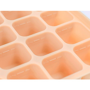 PETINUBE Silicone Freezer Tray, Baby Food Storage Cubes with Clip-On Lid, Freeze Baby Food, Soups, Purees, Ice, Easy and Safe Design, Made in Korea (20, Ocean Blue)