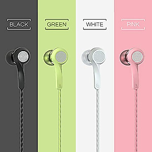 SIKAMARU Earphones Headphone Heavy Bass Stereo Earbuds with Remote & Microphon,Laptops,Gaming Noise Isolating Tangle Free Headsets in Ear Headphones 4 Pairs