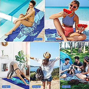 FEERNICH Beach Towels, Microfiber Beach Towels-Quick Dry Sand Free Super Absorbent Towels, Travel Towels Oversized Beach Blanket(63" x 32") Lightweight Towels for Swimming Sports Beach Camping