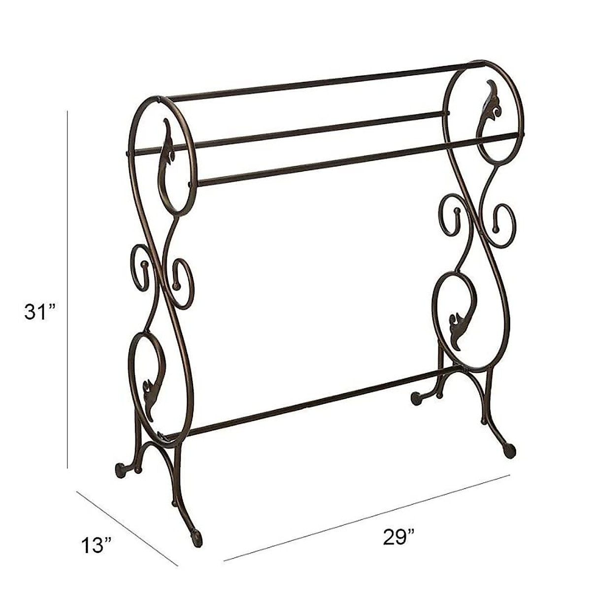 King's Brand Antique Style Pewter Finish Towel Rack Stand