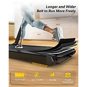 UREVO Treadmill with Desk, 3 in 1 Foldable Treadmill with Removable Desk, Install Free Under Desk Treadmill, 3HP Powerful Walking Treadmill for Office with Remote, Folding Treadmill in 2s Folding