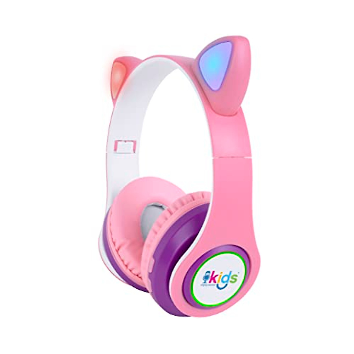 Singing Machine SMK302PP Kids Bluetooth, Wireless Cat Headphones, Pink