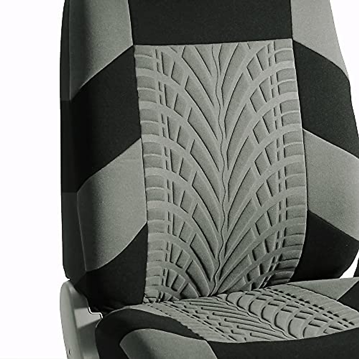 FH Group Car Seat Covers Full Set Gray Premium Cloth - Universal Fit, Automotive Low Back Front Seat Covers, Airbag Compatible, Split Bench Rear Seat, Washable, for SUV, Sedan