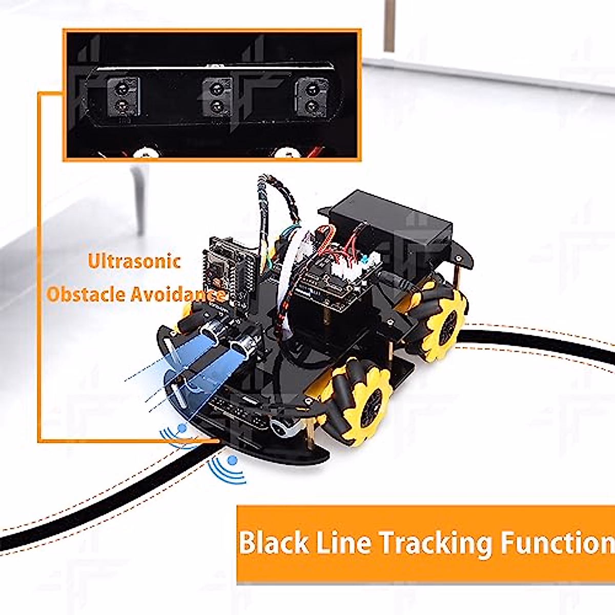 DIGISHUO UNO R3 Project Smart Robot Car Kit with UNO R3,Mecanum wheel | Camera transmission image function | WIFI control function etc. Intelligent and Educational Toy Robotic Kit for Arduino Learner