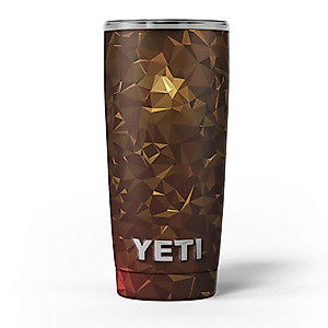 Design Skinz Dark Orange Geometric V13 - Skin Decal Vinyl Wrap Kit Compatible with The Yeti Rambler Cooler Tumbler Cups