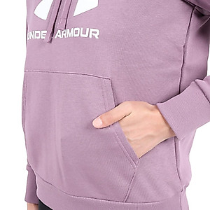 Under Armour Womens Rival Fleece Big Logo Hoodie, (500) Misty Purple / / White, X-Large