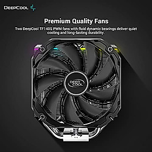 DeepCool AS500 CPU Air Cooler 5V-3Pin ARGB Sync 220w TDP 6mm x 5 Nickel Plated Copper Heat Pipes CPU Cooler with 140mm Fan PWM 1200RPM 70.81CFM for Intel LGA 1700/1200/1151/1150/1155 AMD AM5/AM4