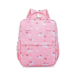 Cute Preschool Backpack Toddler School Book Bag for Girls Boys Kids Kindergarten Nursery Travel Bag with Chest Strap(12inch, Pink Unicorn)