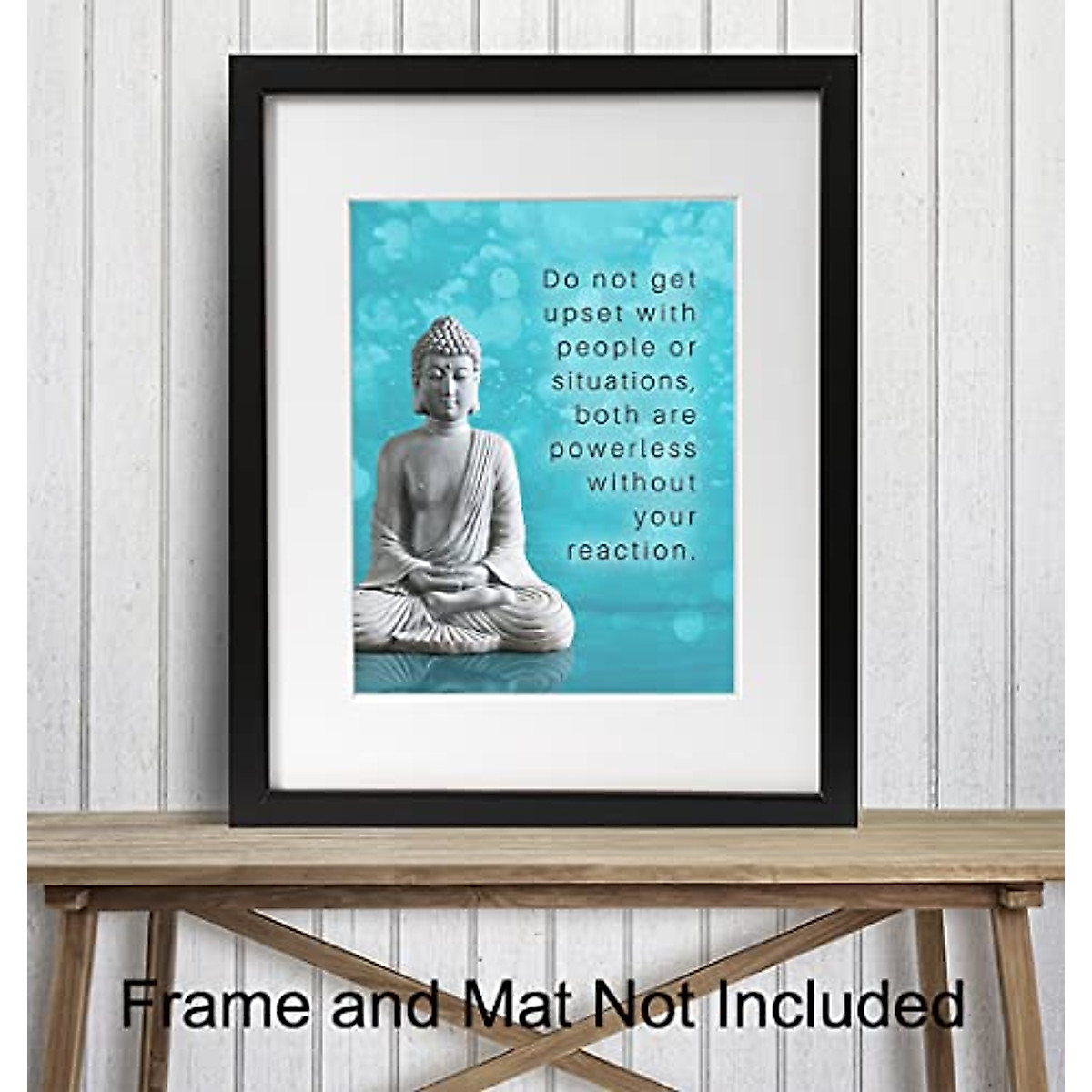 Buddha Decor - Zen Wall Art - Meditation Picture Print Home Decoration for Spa, Living Room, Yoga Studio, Bedroom - Inspirational New Age Quote Saying - Gift for Women, Buddhism Fan, Buddhist - 8x10